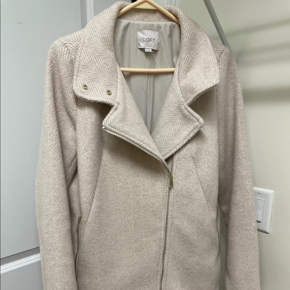 LOFT | Jackets & Coats | Sold New Ann Taylor Loft Diagonal Ivory Beige ...